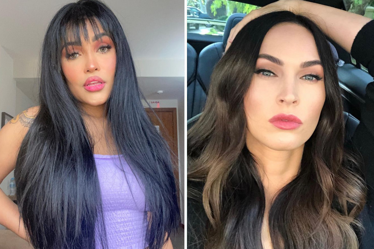 Flay posa de lentes de contato verdes e brinca: "Megan Fox do agreste"