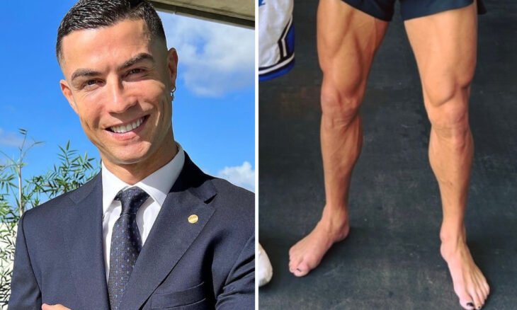 Cristiano Ronaldo pinta as unhas dos pés